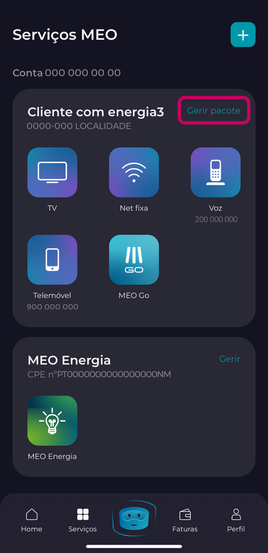 Área de Cliente - Ajuda MEO