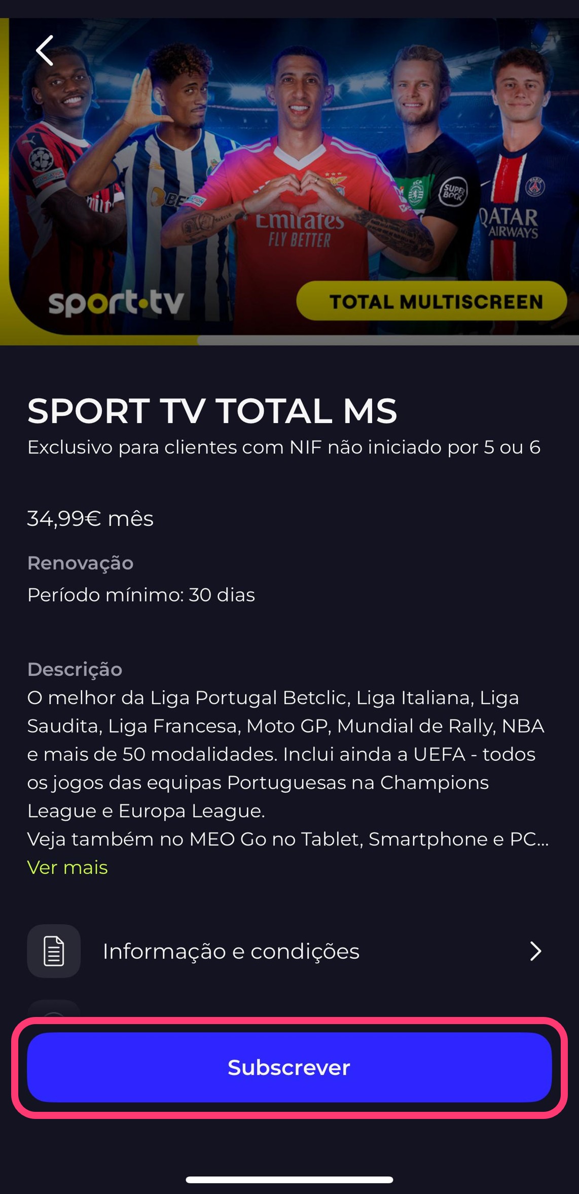 Canais da TV - Ajuda MEO