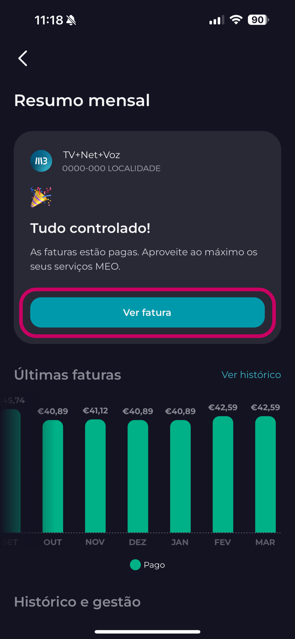 Consultar Fatura - Ajuda MEO